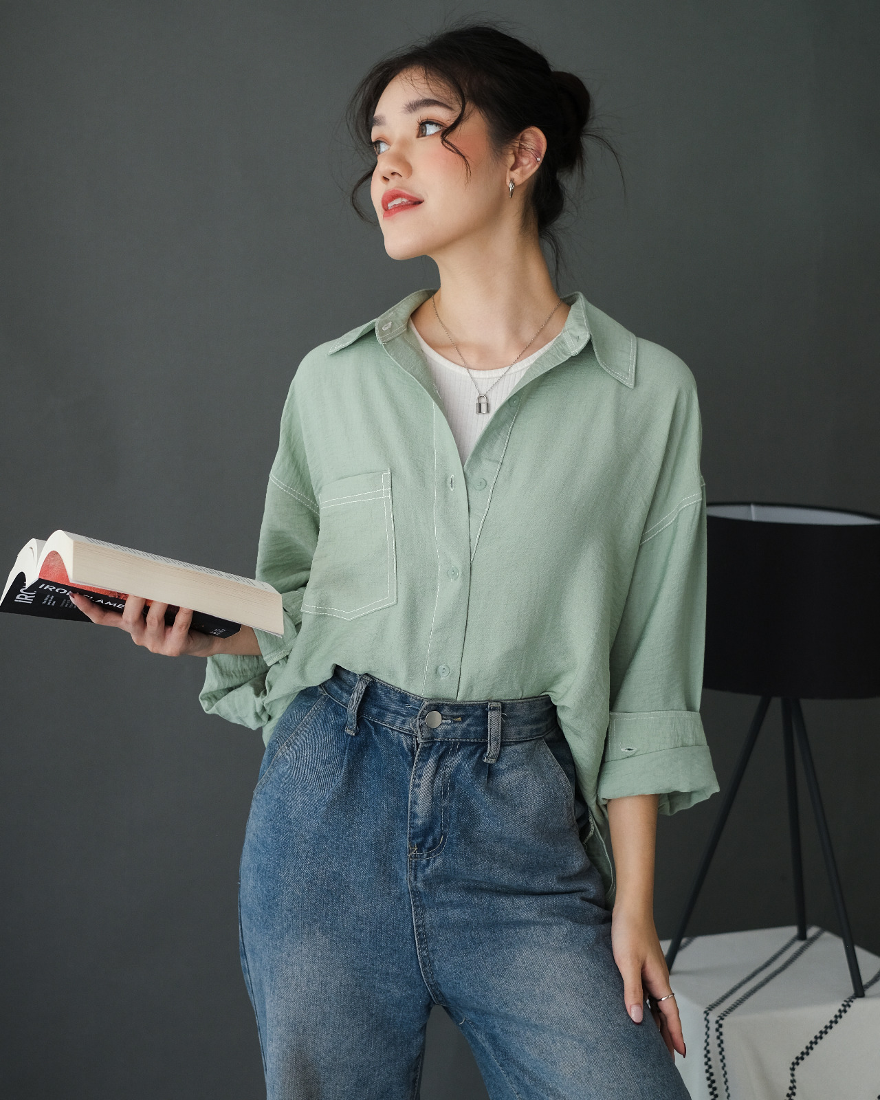 Calandra Shirt Kode N715 Mint - RUBYLICIOUS