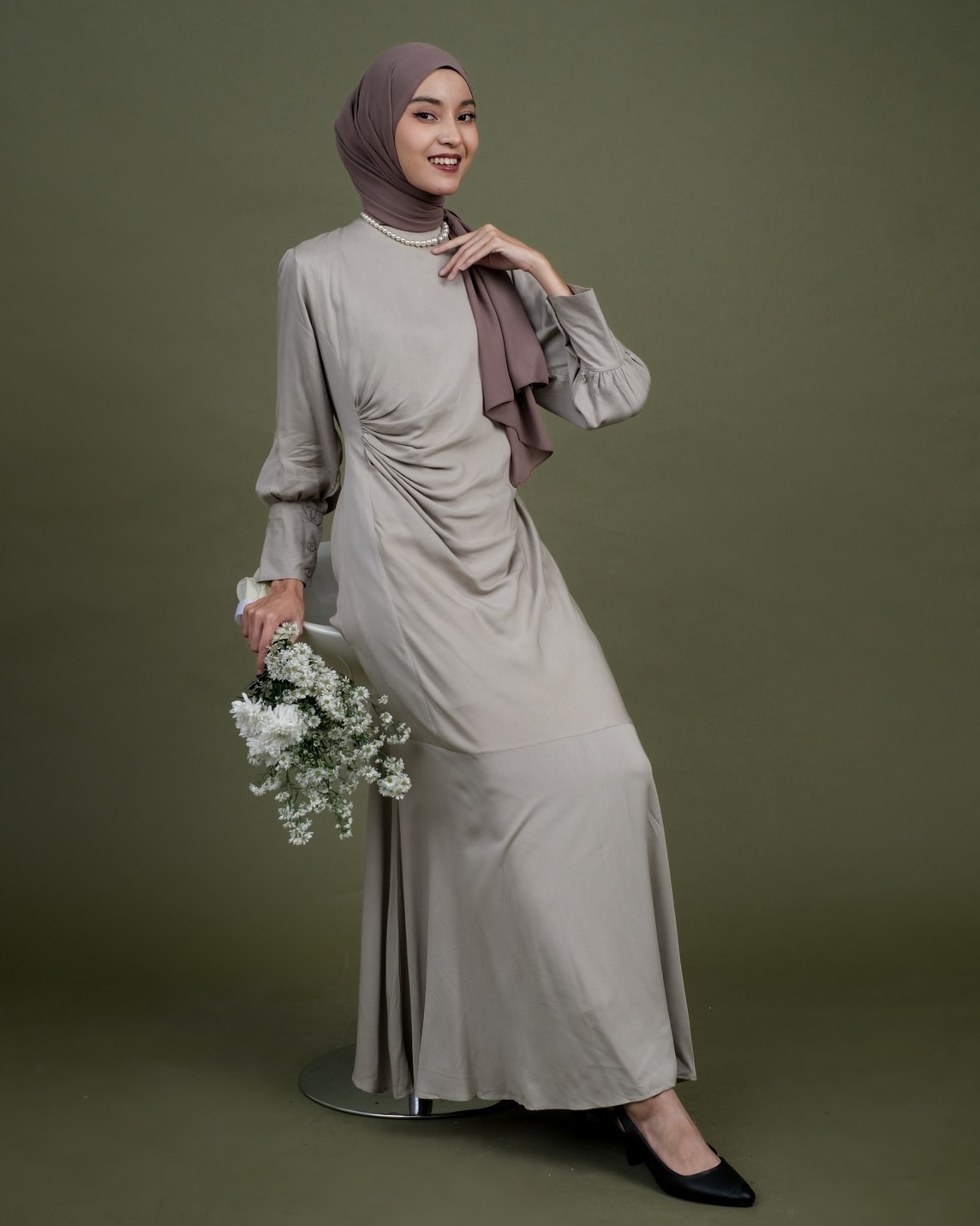 Ghedalia Maxi Dress Grey - RUBYLICIOUS