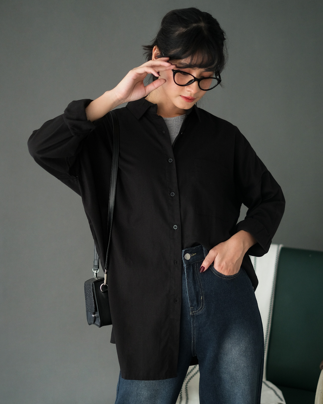 Irzara Shirt Kode 6599 Black - RUBYLICIOUS