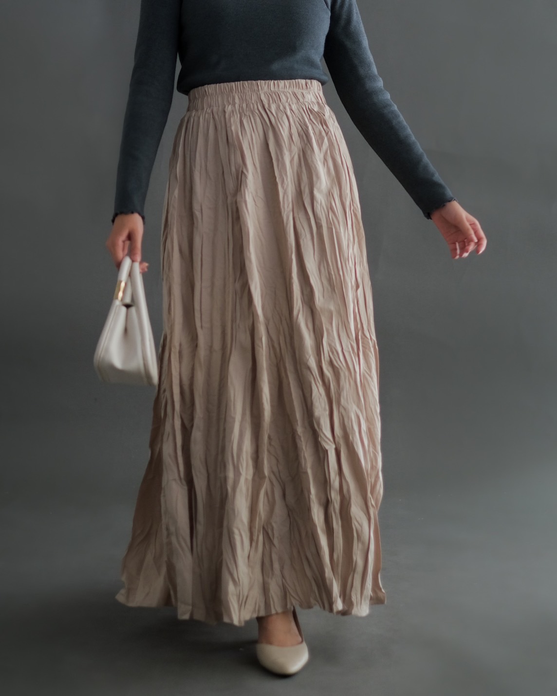 Kalyani Skirt Kode 238 Beige - RUBYLICIOUS