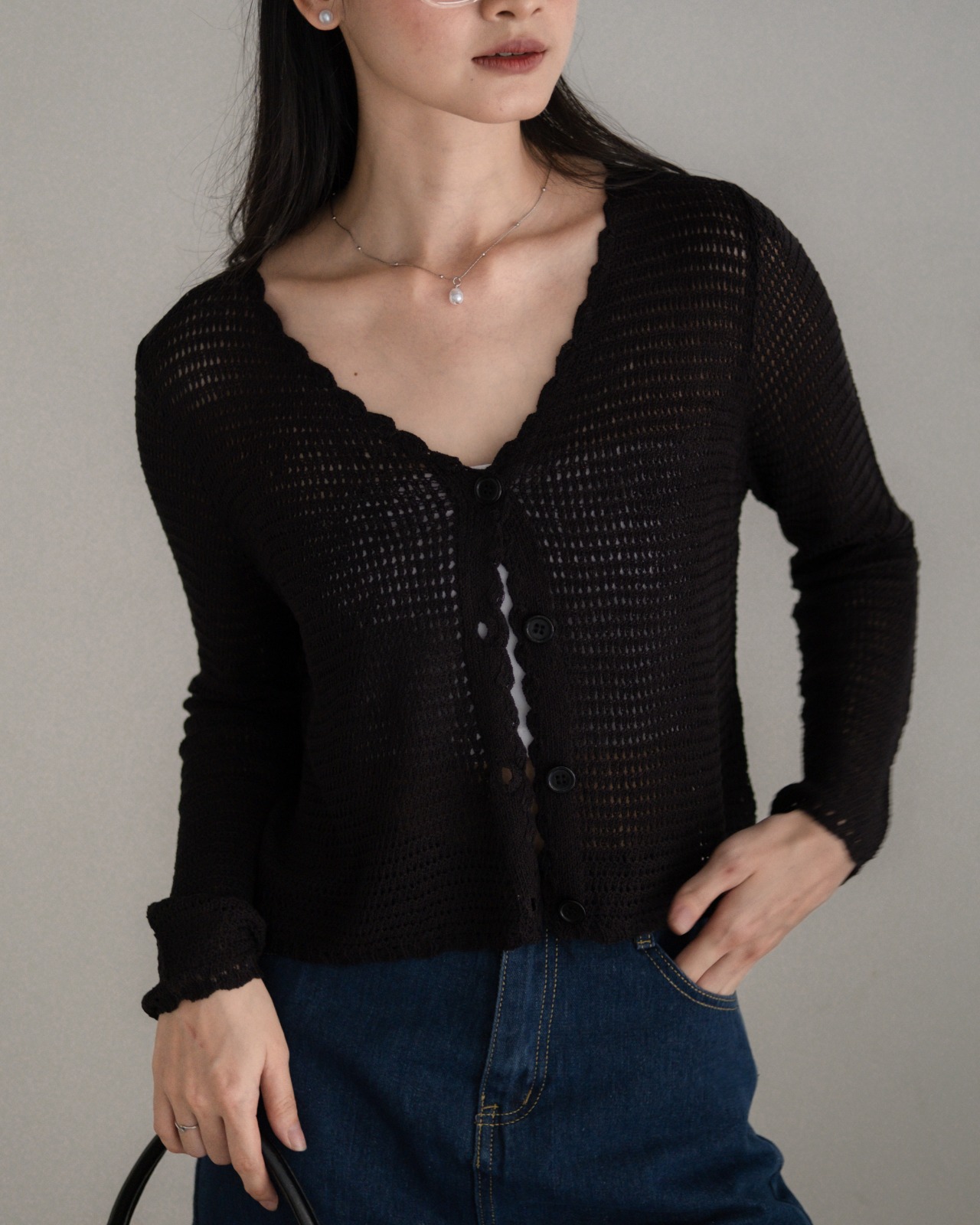 Jamiele Cardigan Kode 8826 Black - RUBYLICIOUS