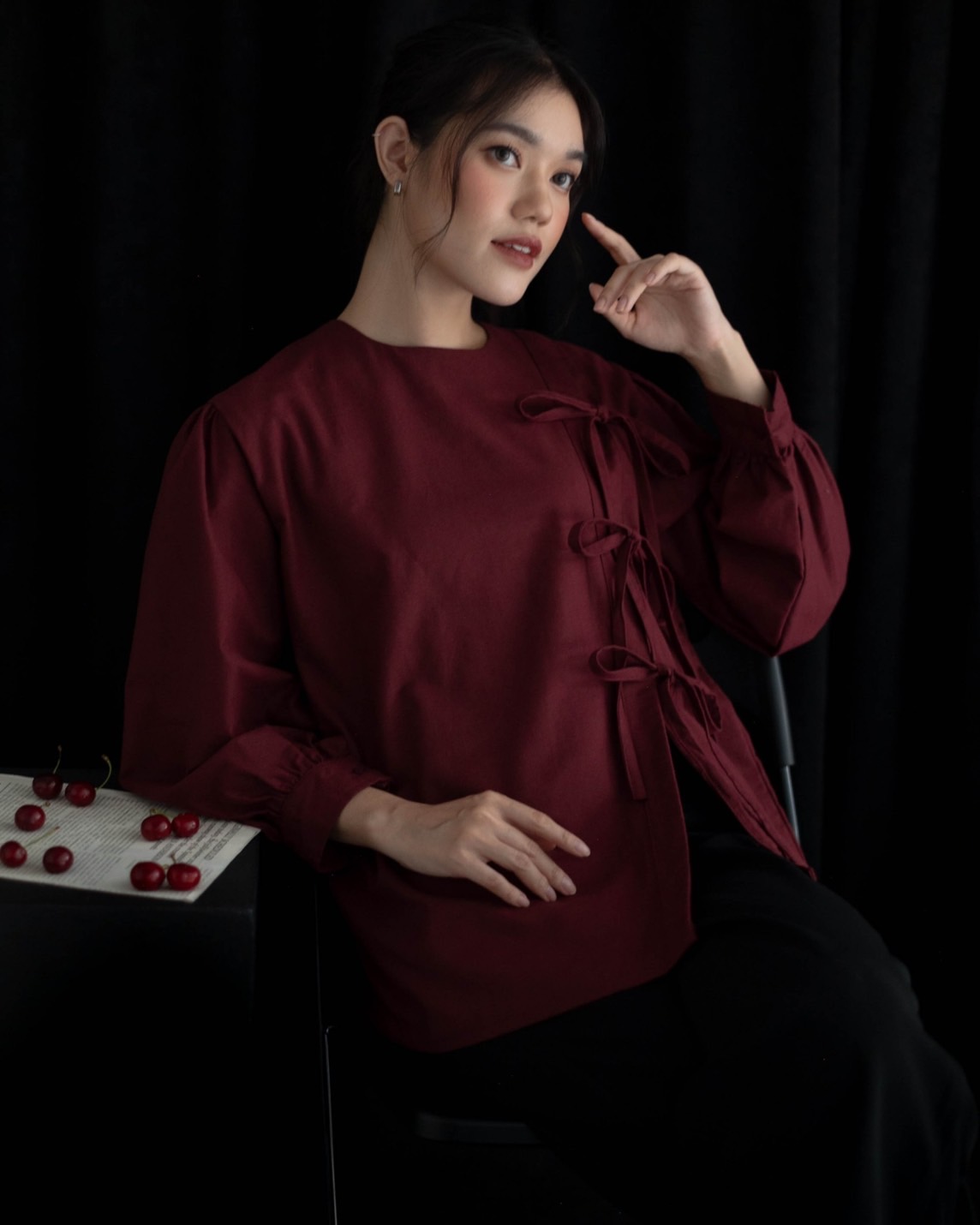 Henza Blouse Red Cherry - RUBYLICIOUS