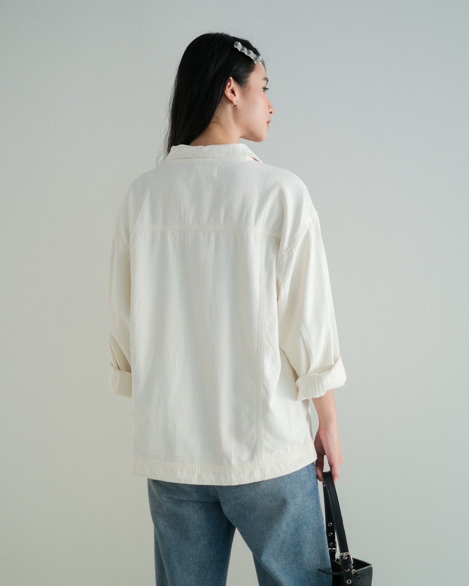 Ceiko Denim Shirt Kode 1010R Broken White - RUBYLICIOUS