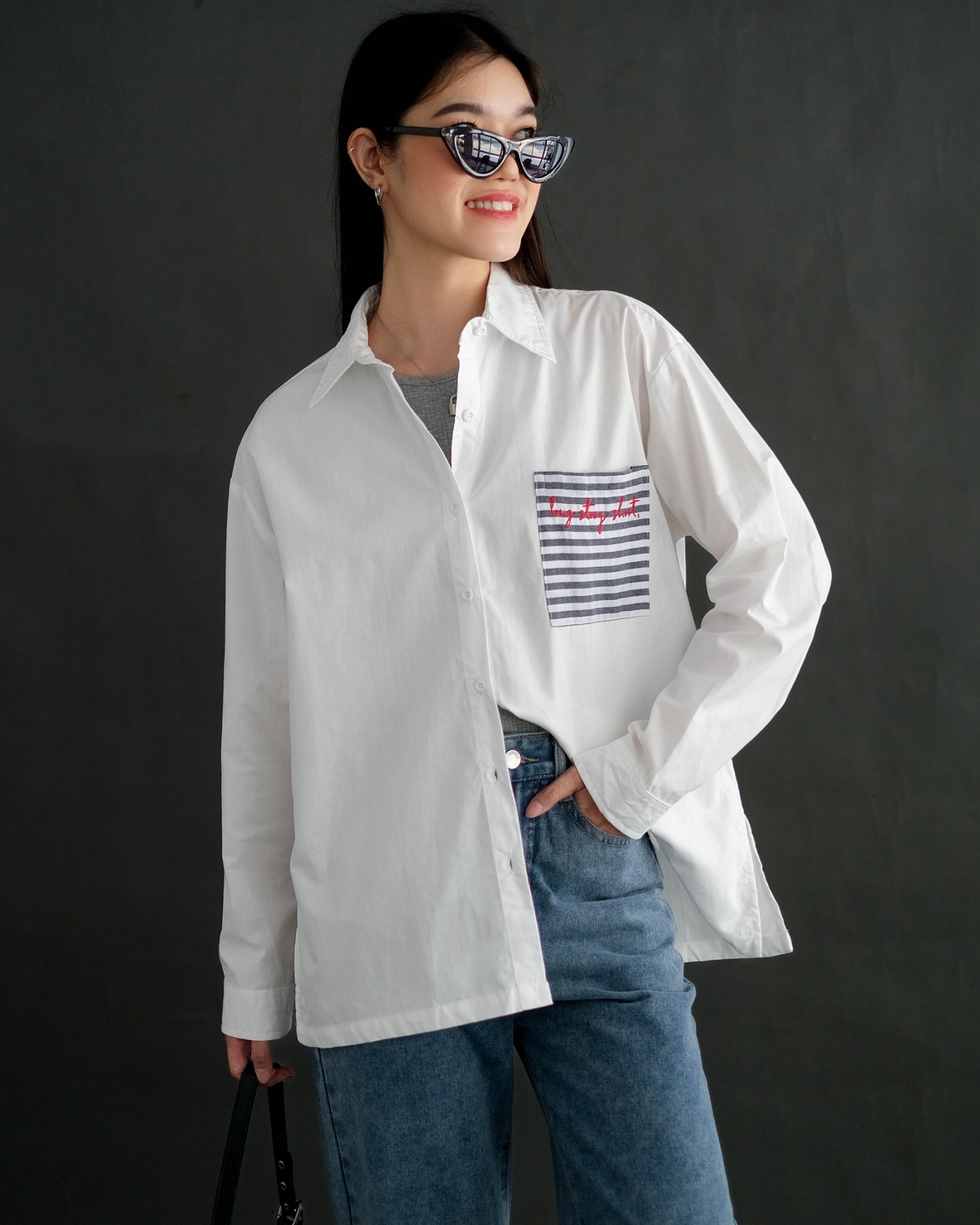 Glim Shirt Broken White - RUBYLICIOUS