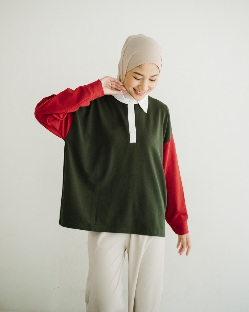 Quvana Longsleeve Kode Ft 4596 Glass Green - RUBYLICIOUS