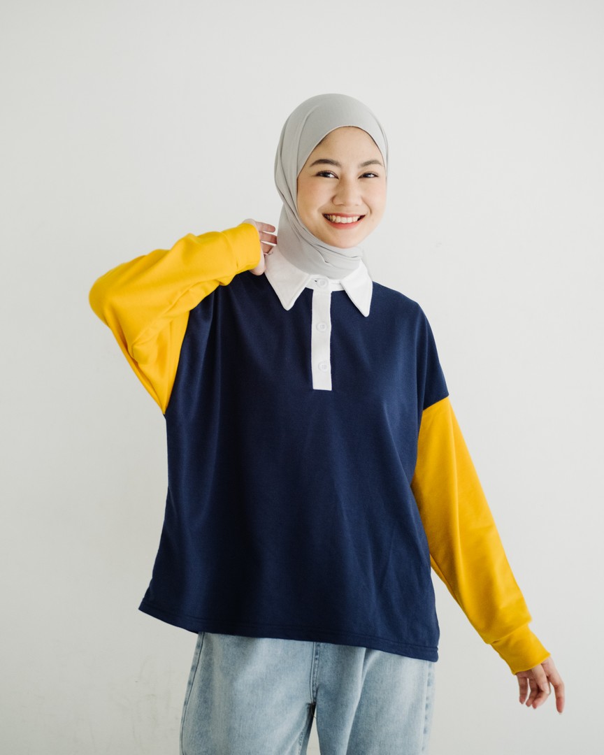 Quvana Longsleeve Kode Ft 4596 Navy - RUBYLICIOUS