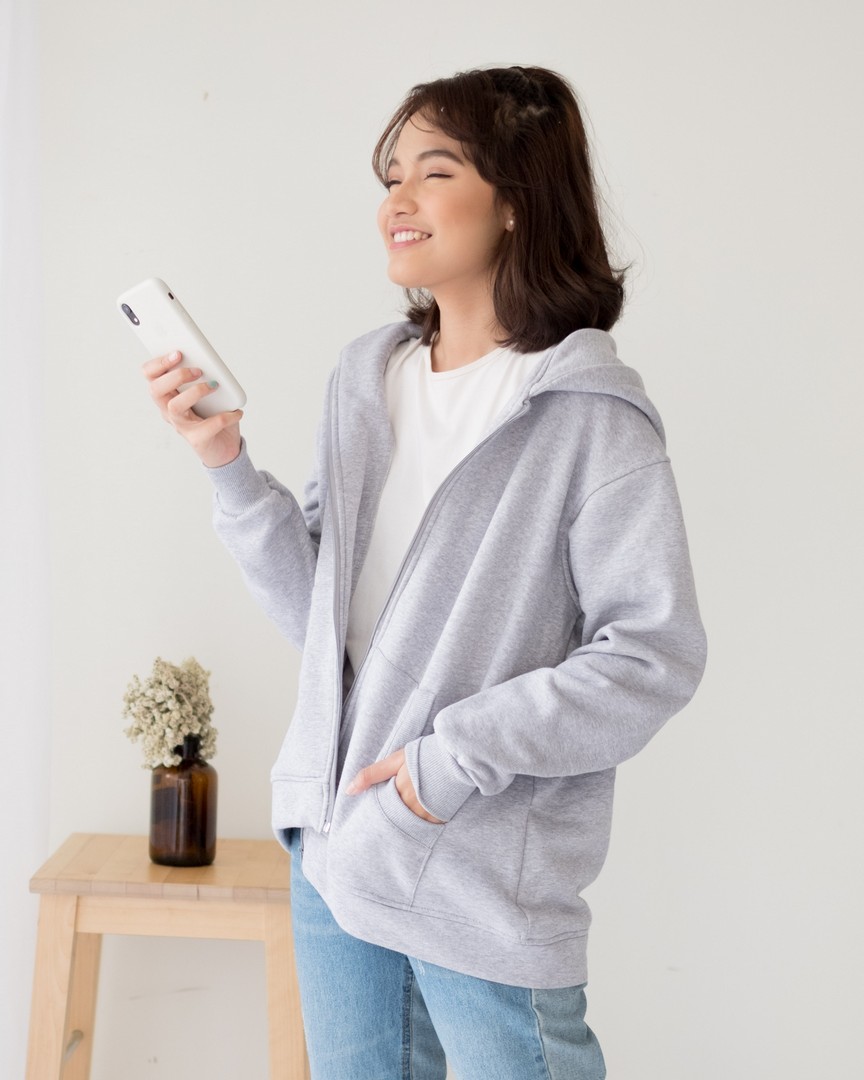 Reabetsoe Hooded Jacket Grey - RUBYLICIOUS