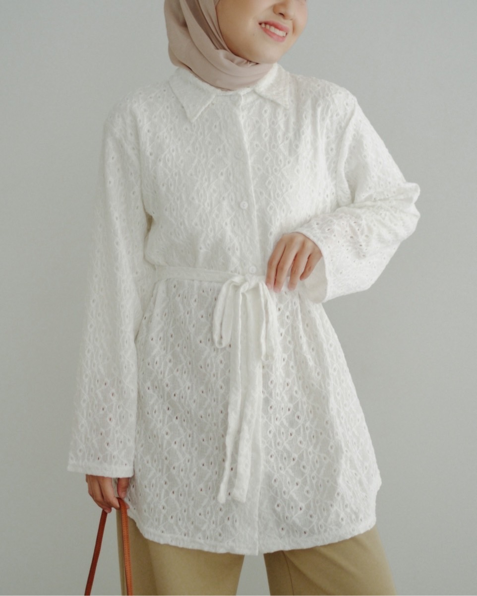 Gania Shirt Kode Sh/Az2757 Broken White - RUBYLICIOUS