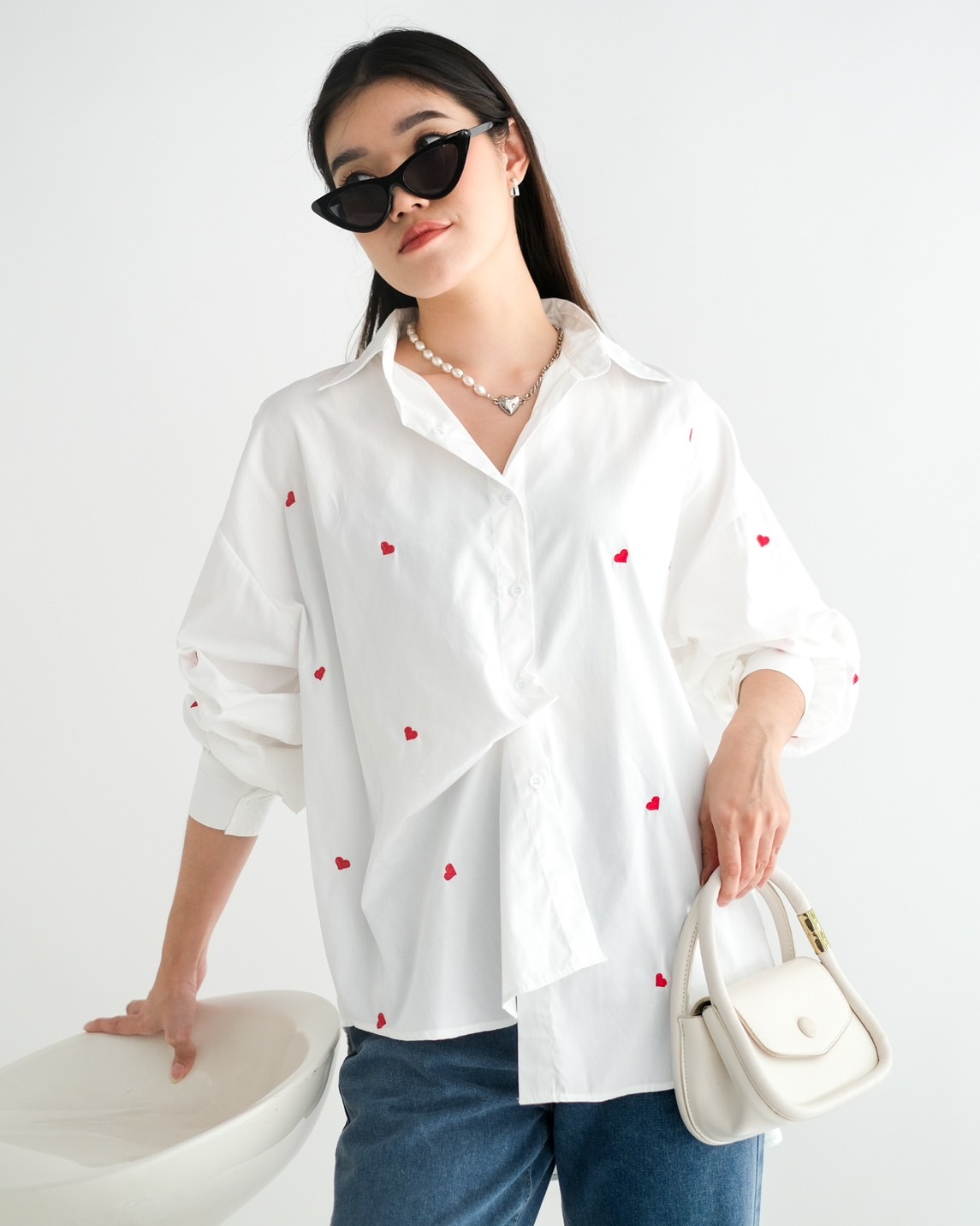 Bintari Shirt Kode 80186 Broken White - RUBYLICIOUS