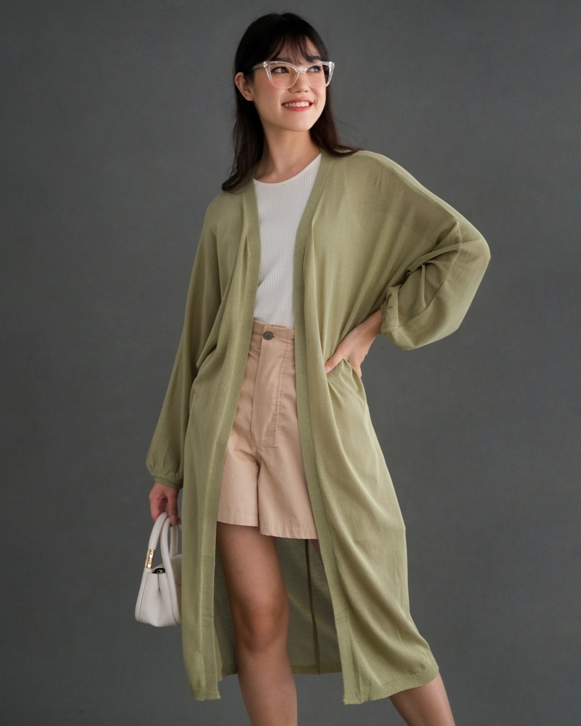 Catrin Long Outer Kode 815 Sage Green - RUBYLICIOUS