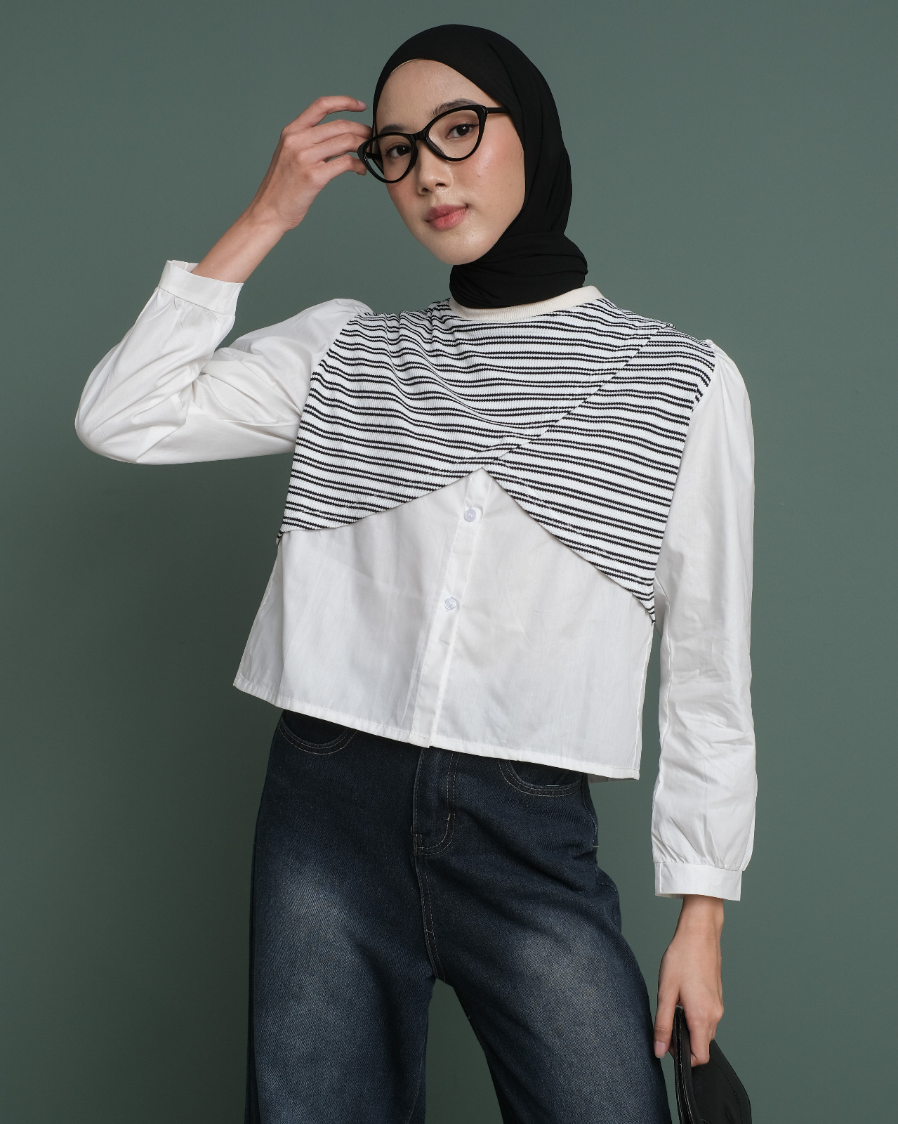 Cherifa Longsleeve Kode 82 Broken White - RUBYLICIOUS